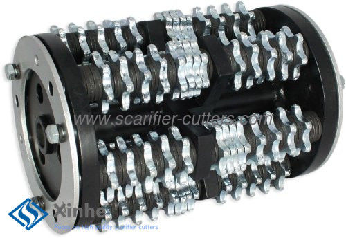 Concrete Flail Scarifier Cutters , Standard 8 Spike Carbide Steel Cutter