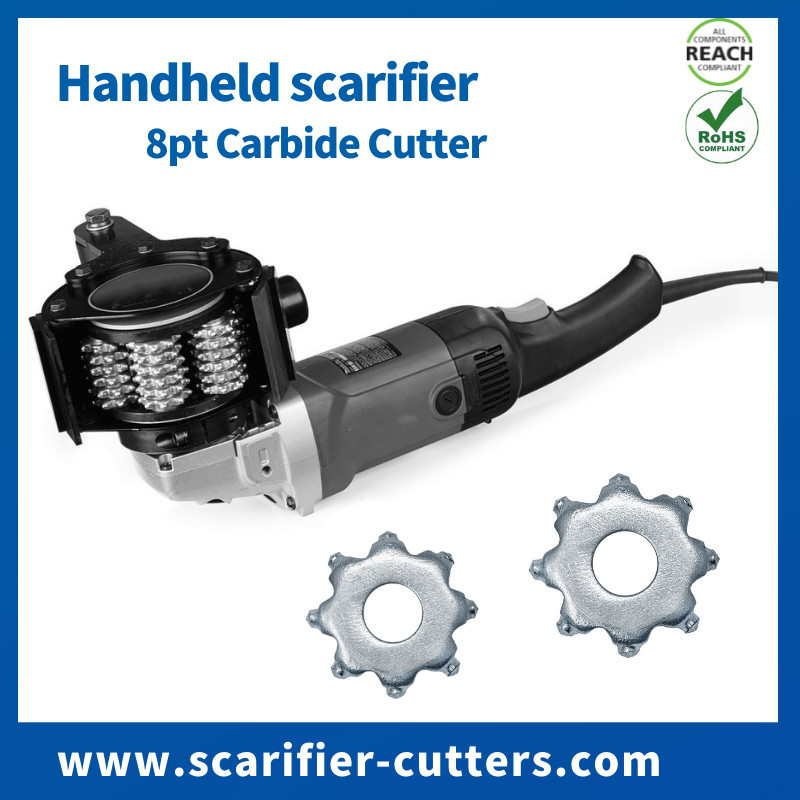 Handheld Concrete Metal Scarifier Planer 8pt Heads Cutters Complete Cages