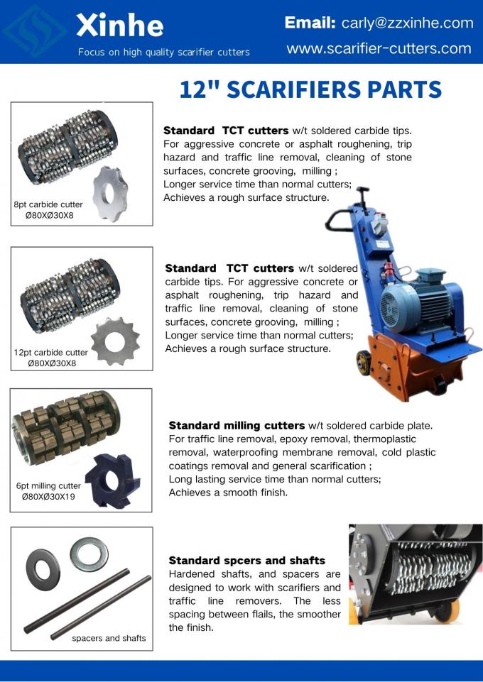 16 Wide Teeth Tungsten Carbide 350mm Scarifier Drum Assembly